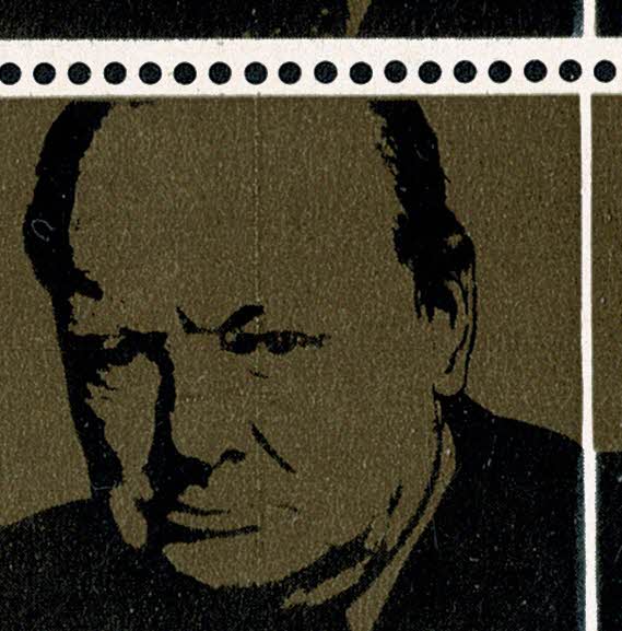 1965 Churchill 4d (ord). "vertical scratch" variety. SG W56b